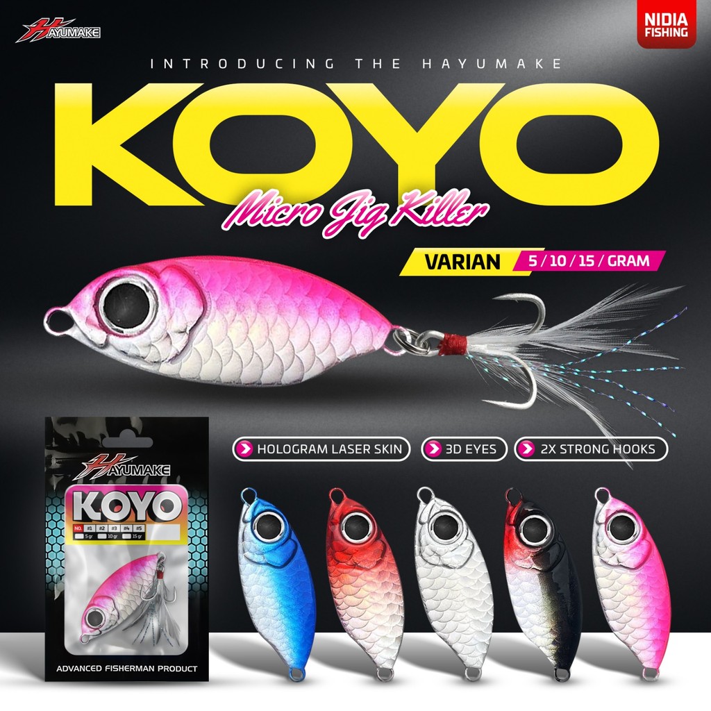 Jual Micro Jig Hayumake KOYO Metal Jig + Treble hook 5 Gram 10 Gram 15 Gram Cast Jig Micro ...