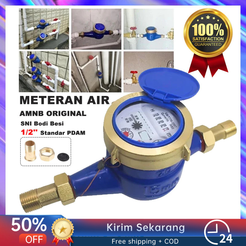 Jual Meteran Air Besi Meteran Air Body Besi Tangga Meteran Air Dingin Basah Tipe Rotor DN15/4 ...