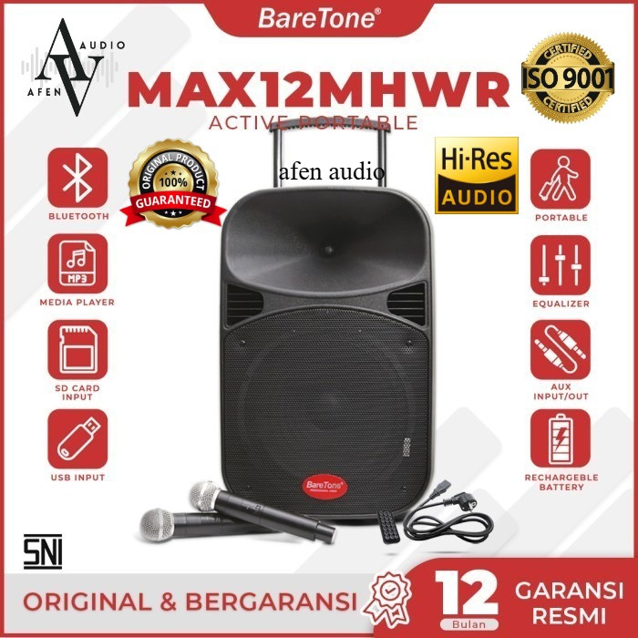 Jual Speaker Portable BareTone MAX 12 MHWR / 12MHWR Speakers Portabel ...