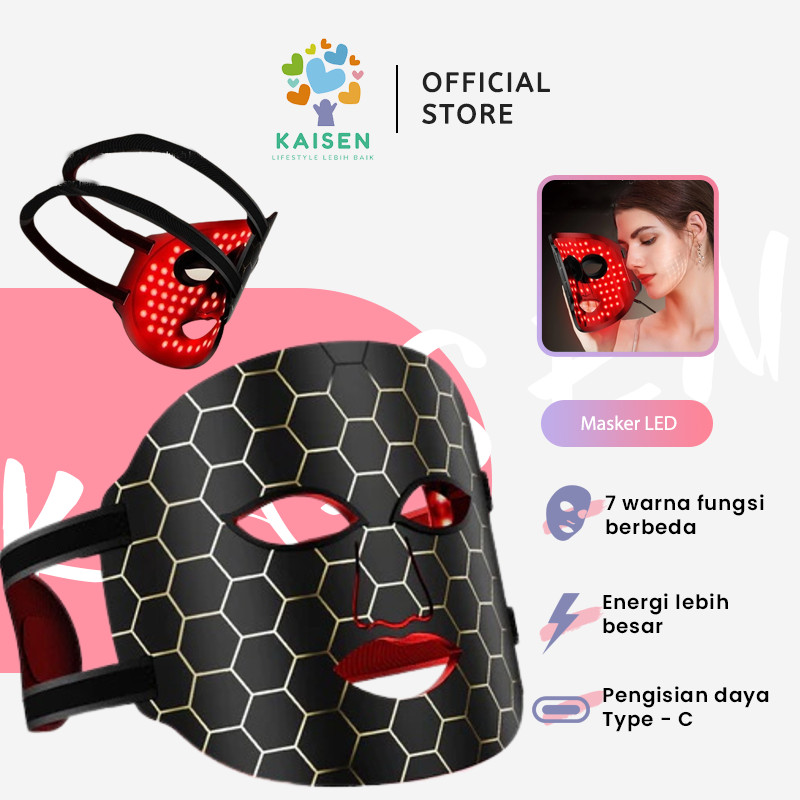 Jual KAISEN Led Masker Silikon 7 Warna Led Mask Photon Therapy Alat ...