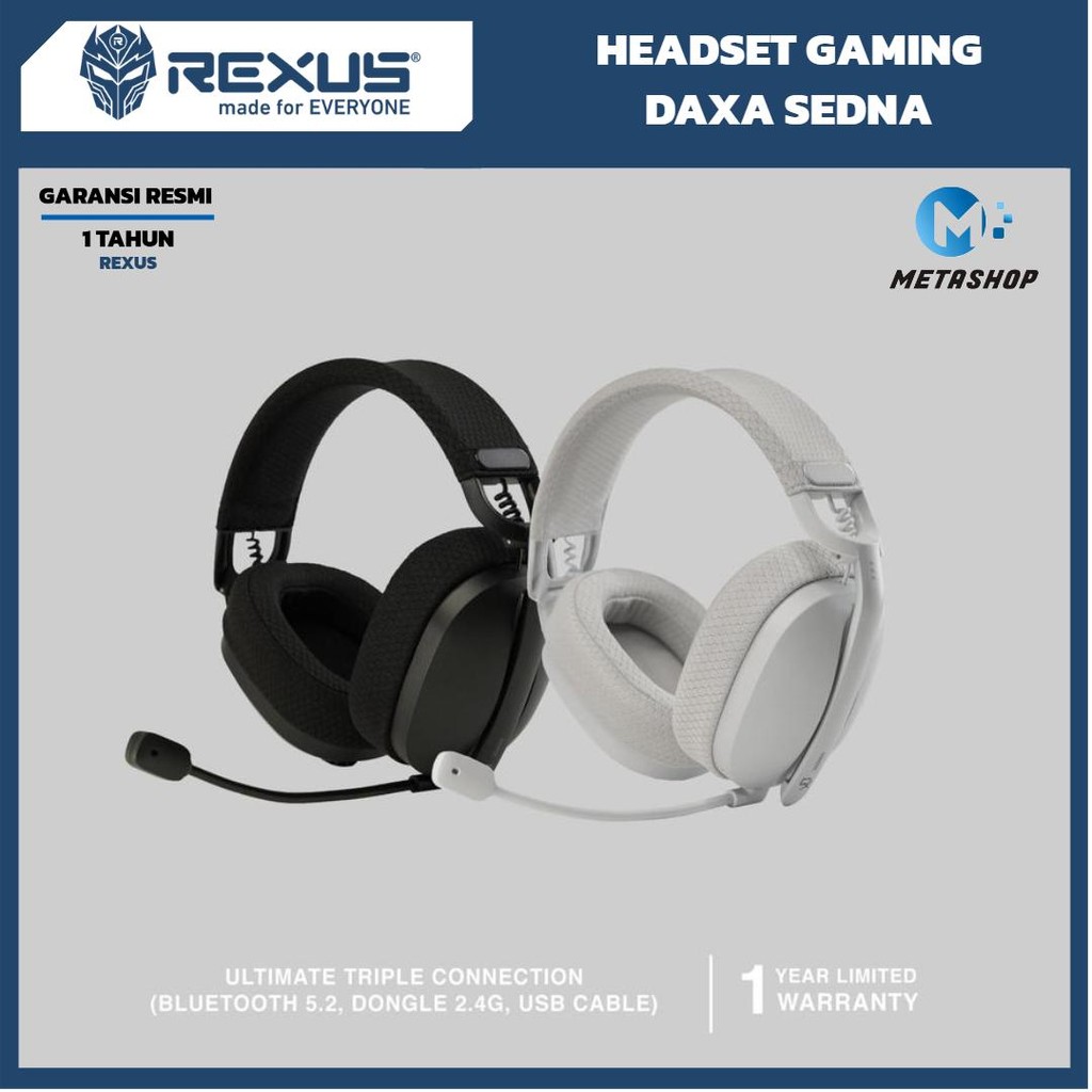Jual REXUS Headset Gaming Daxa Sedna Headphone Earphone Wireless Triple ...