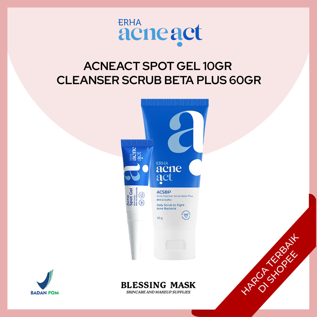 Jual Erha Acne Act Acne Spot Gel / Acne Cleanser Scrub Beta Plus 60gr ...