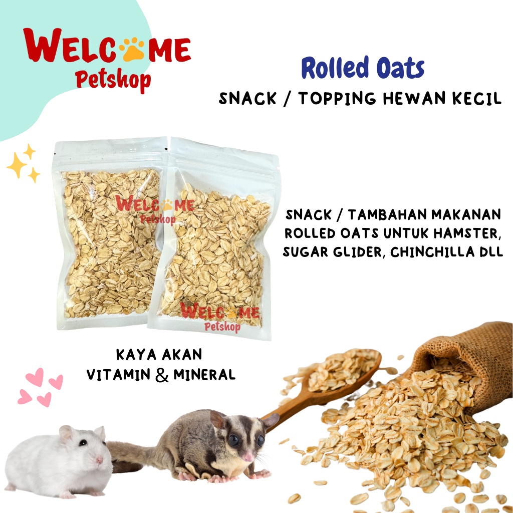 Jual Rolled Oats Snack Hamster Topping Makanan Gandum Sehat Serat ...