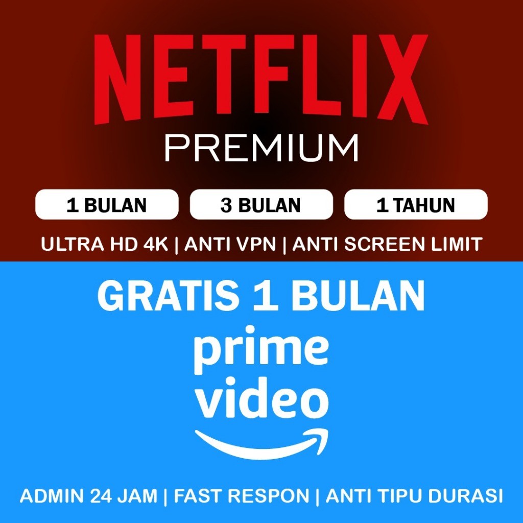 Jual NETFLIXXXX UHD 4K PREMIUM 1 TAHUN 3 BULAN 2 BULAN 1 BULAN GARANSI RESMI | Shopee Indonesia