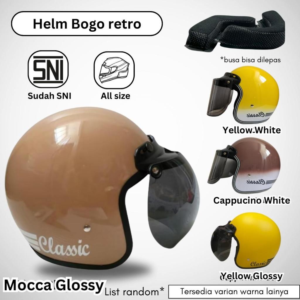 Jual HDS Helm Bogo Classic Dewasa Full Leher Mixed Color Gradasi Hijab ...