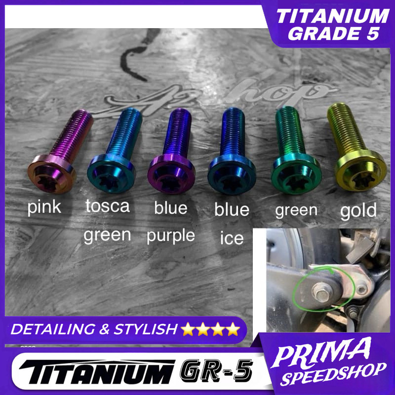 Jual baut knalpot yamaha mio titanium ( 1 biji ) GRADE 5 | Shopee Indonesia