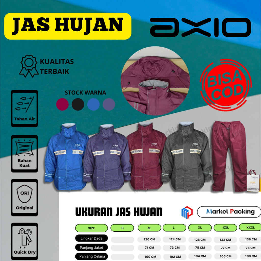 Jual Jas Hujan AXIO Original 100% 882 Mantel Mantol | Shopee Indonesia
