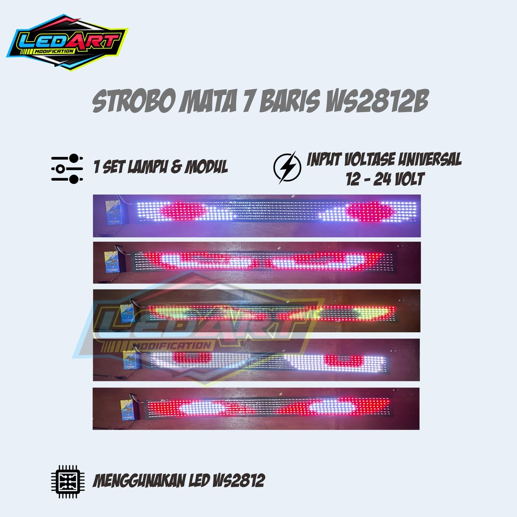 Jual STROBO MATA 7 BARIS WS2812B UNIVERSAL 12 24 VOLT | Shopee Indonesia