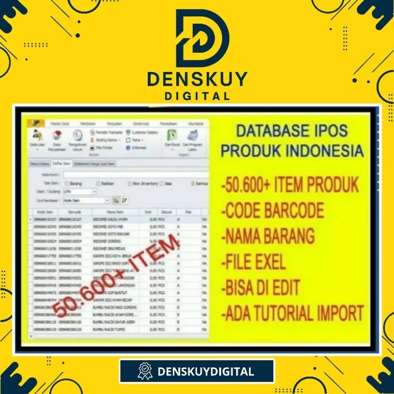 Jual UPDATE 2024 Database 50.600+ barcode produk Indonesia Ipos 4 ( TINGGAL IMPORT ) | Shopee ...