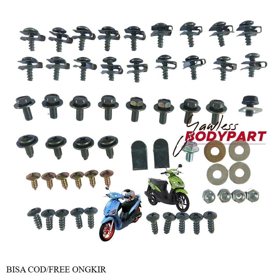 Jual COD!! Baut Baud Scrub Full Body Mio Sporty Mio new smile / Baut Body Motor Mio sporty Mio ...