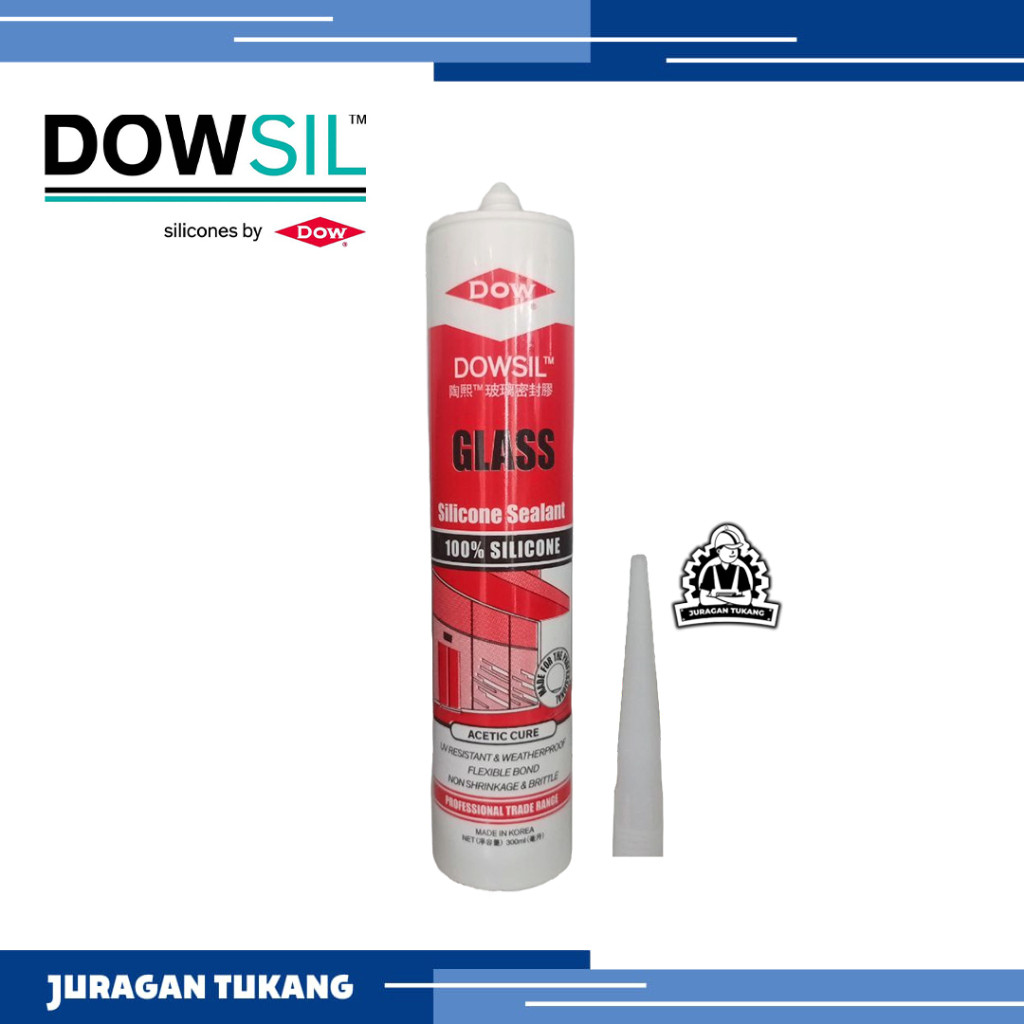 Jual Lem Kaca Silicone GLASS Sealant DOWSIL Dow Corning SILICONE GLASS 300ML ASAM | Shopee Indonesia