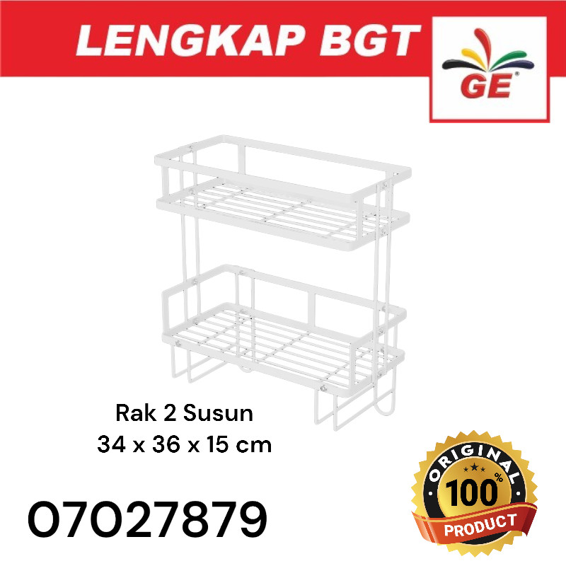 Jual Rak 2 Susun Multifungsi Besi Putih - Ukuran 34 x 36 x 15 cm ...