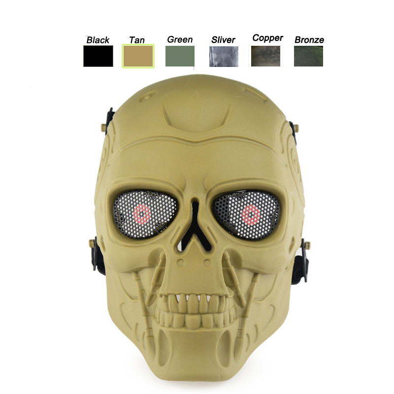 Jual Outdoor Airsoft Shooting Face Protection Gear Tactical Terminator ...