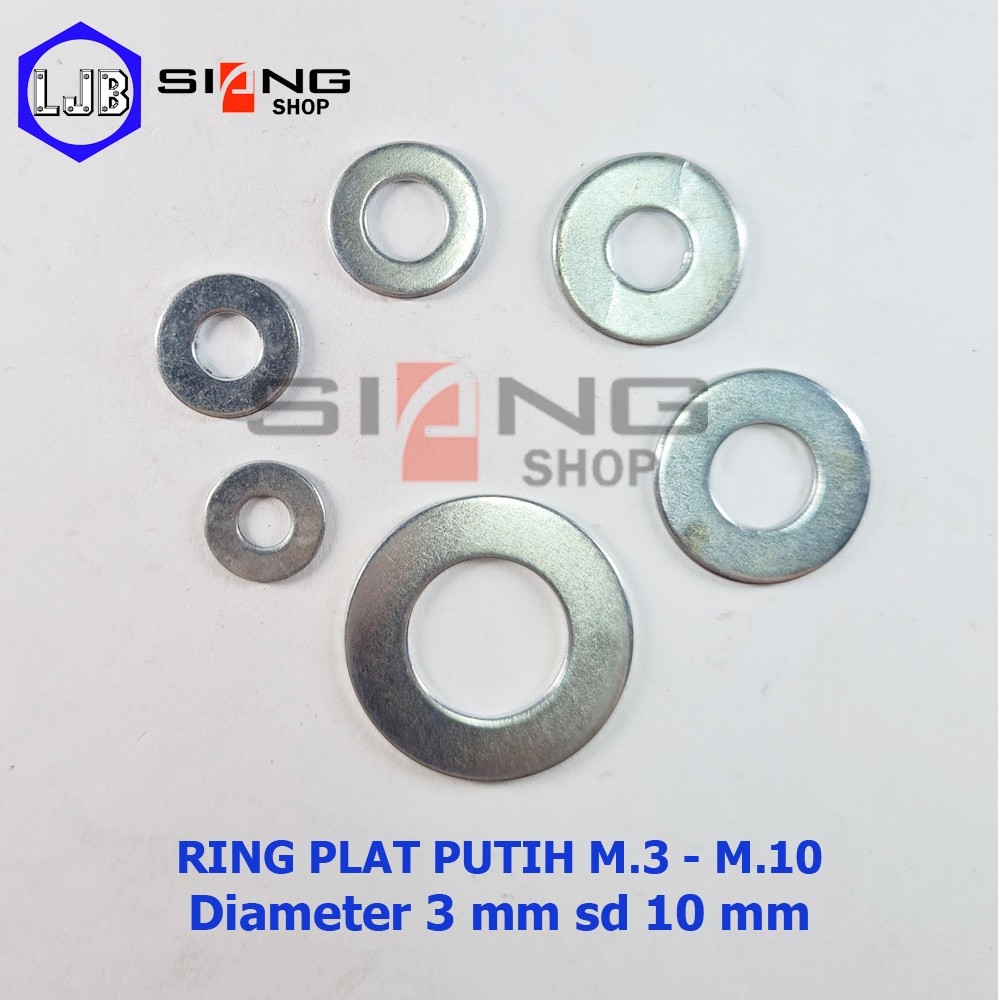 Jual Ring Plat Putih / Washer Plate Galvanis M3 sd M10 | Shopee Indonesia