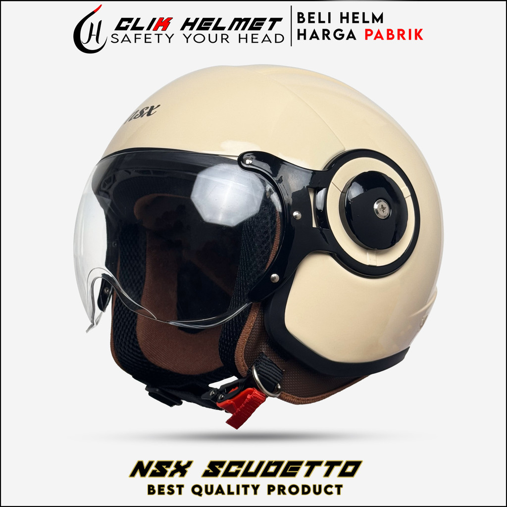 Jual Helm NSX Scudetto Cream | Helm Bogo Wanita Hijab SNI | Shopee ...