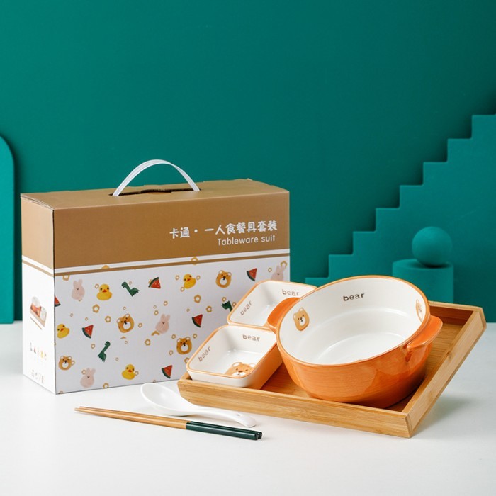 Jual animal dinnerware set / set mangkok keramik lengkap tampa sendok ...