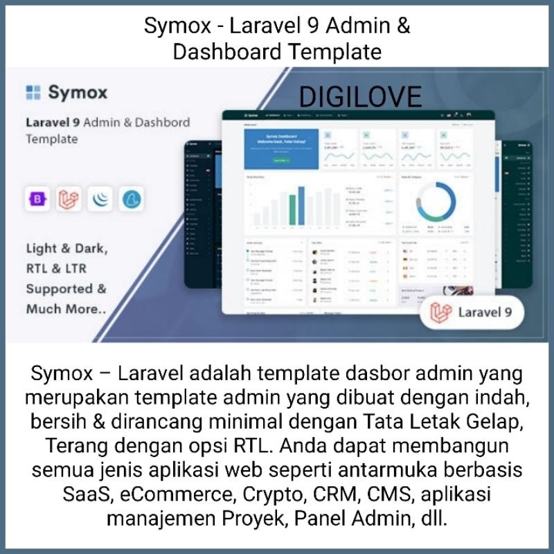 Jual Symox - Laravel 9 Admin & Dashboard Template | Shopee Indonesia