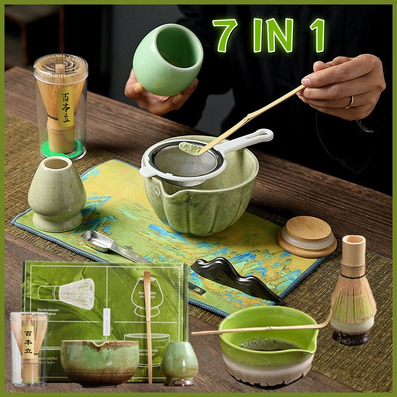 Jual 7Pcs Kerajinan Pembuat Matcha Mangkuk/Alat Matcha Making ...