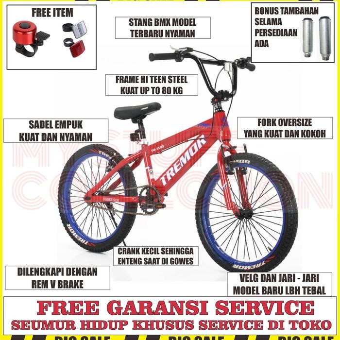 Jual SEPEDA BMX UKURAN 20 INCH MEREK TREMOR COCOK USIA 8 HINGGA 15 ...