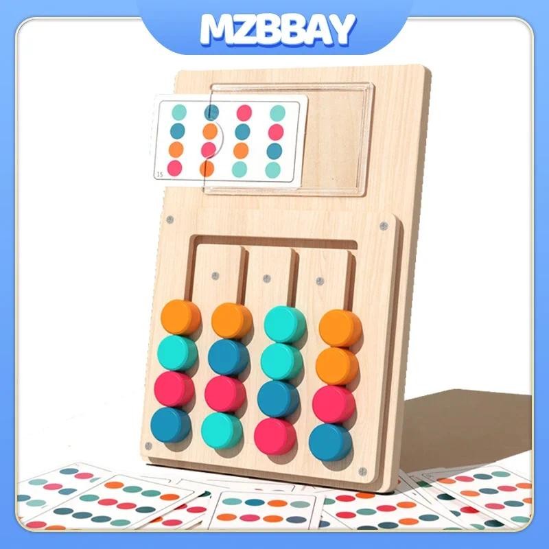 Jual Montessori Wooden Color Matching Puzzles Board Game Color Shape ...