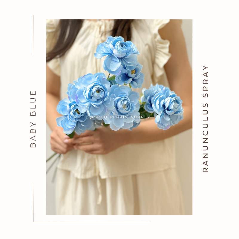 Jual RANUNCULUS SPRAY X3mawar bulat rose artificial flower Bunga Palsu ...