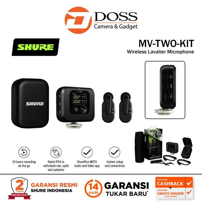 Jual Shure MV-TWO KIT MoveMic Two Receiver Kit Wireless Lavalier ...