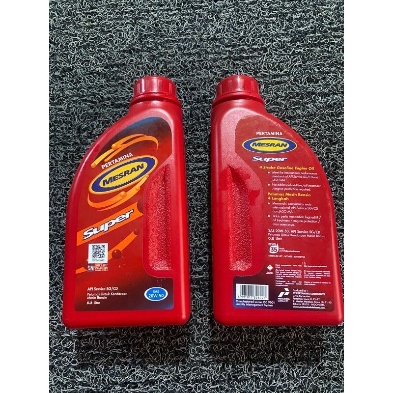 Jual pertamina Oli Mesran Super SAE 20W-50 800ML/0,8Liter/Oli Mesin ...
