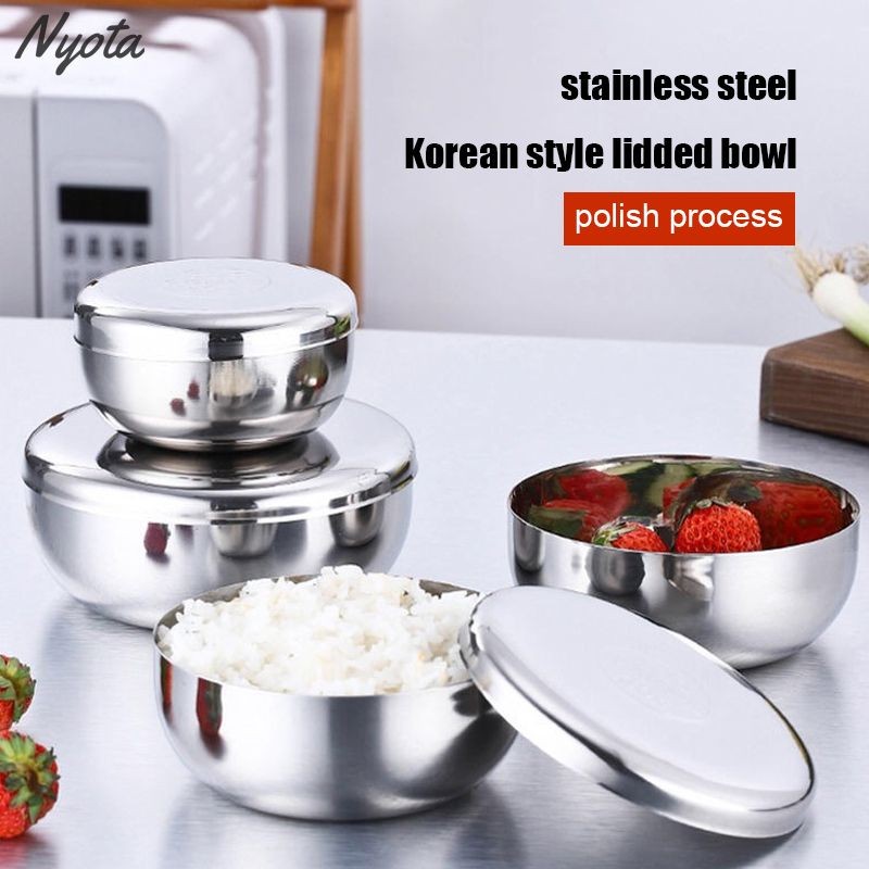 Jual Korean Rice Bowl Mangkuk Makan Korea Stainless Mangkok 10cm nyota ...