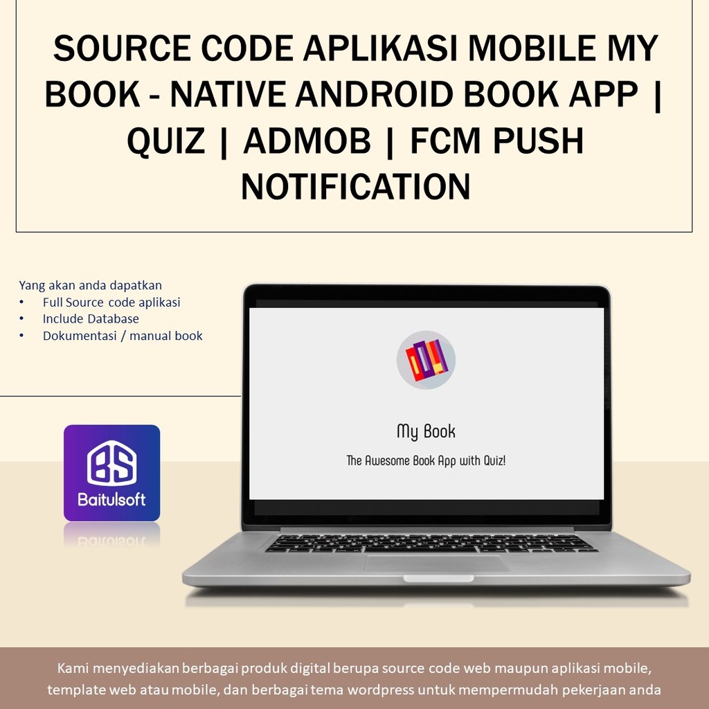 Jual SOURCE CODE APLIKASI MOBILE MY BOOK - NATIVE ANDROID BOOK APP | QUIZ | ADMOB | FCM PUSH ...