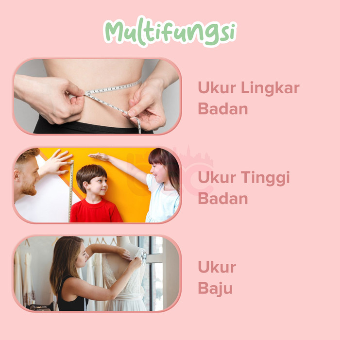 Jual [BEC] Meteran Mini 150Cm Pengukur Lingkar Perut Baju Jahit Measure ...