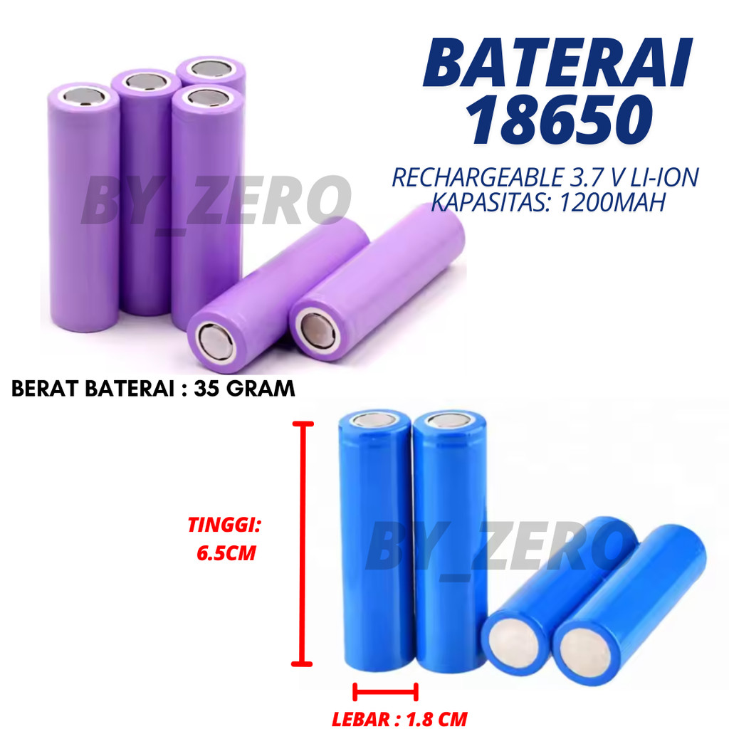 Jual BATERAI 18650 RECHARGEABLE ISI ULANG 3.7V Li-Ion KIPAS ANGIN MINI ...