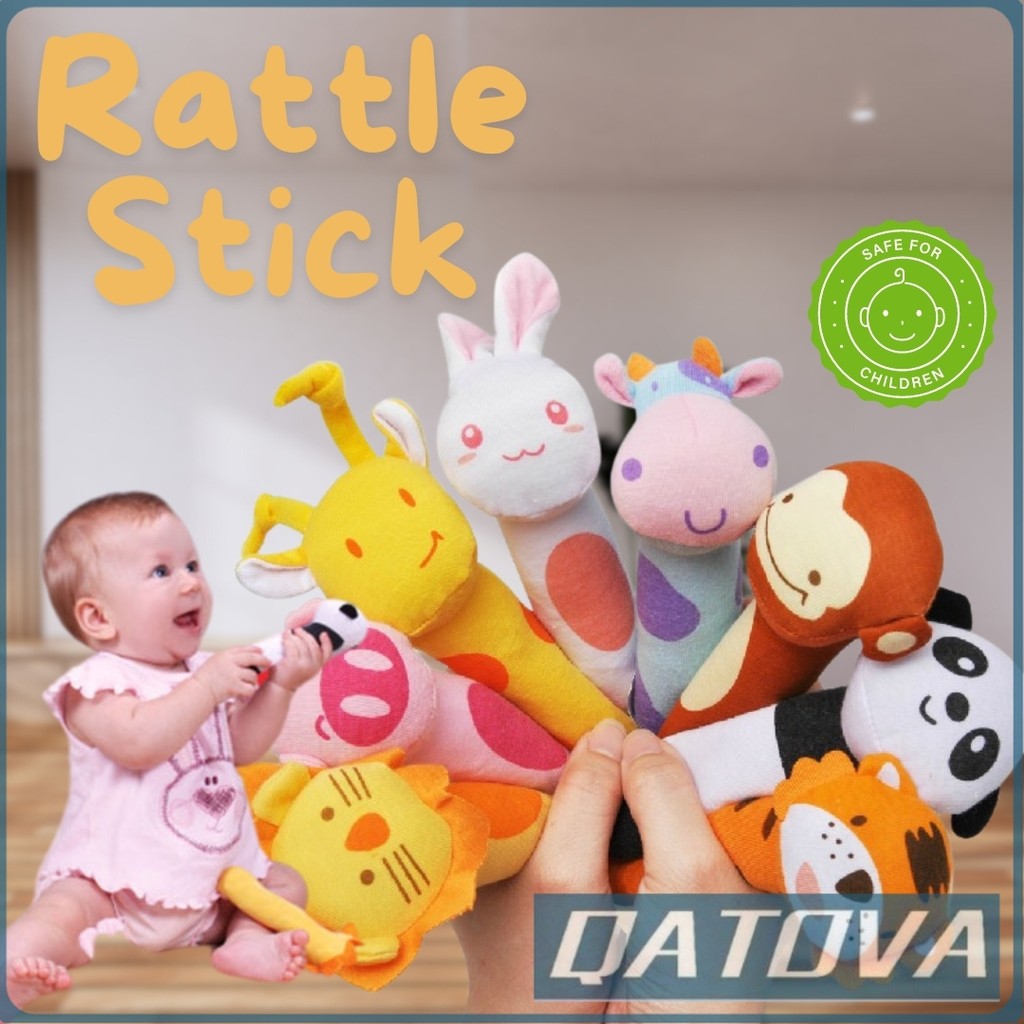 Jual QATOVA MAINAN RATTLE STICK GENGGAM BAYI BENTUK HEWAN MAINAN BAYI ...