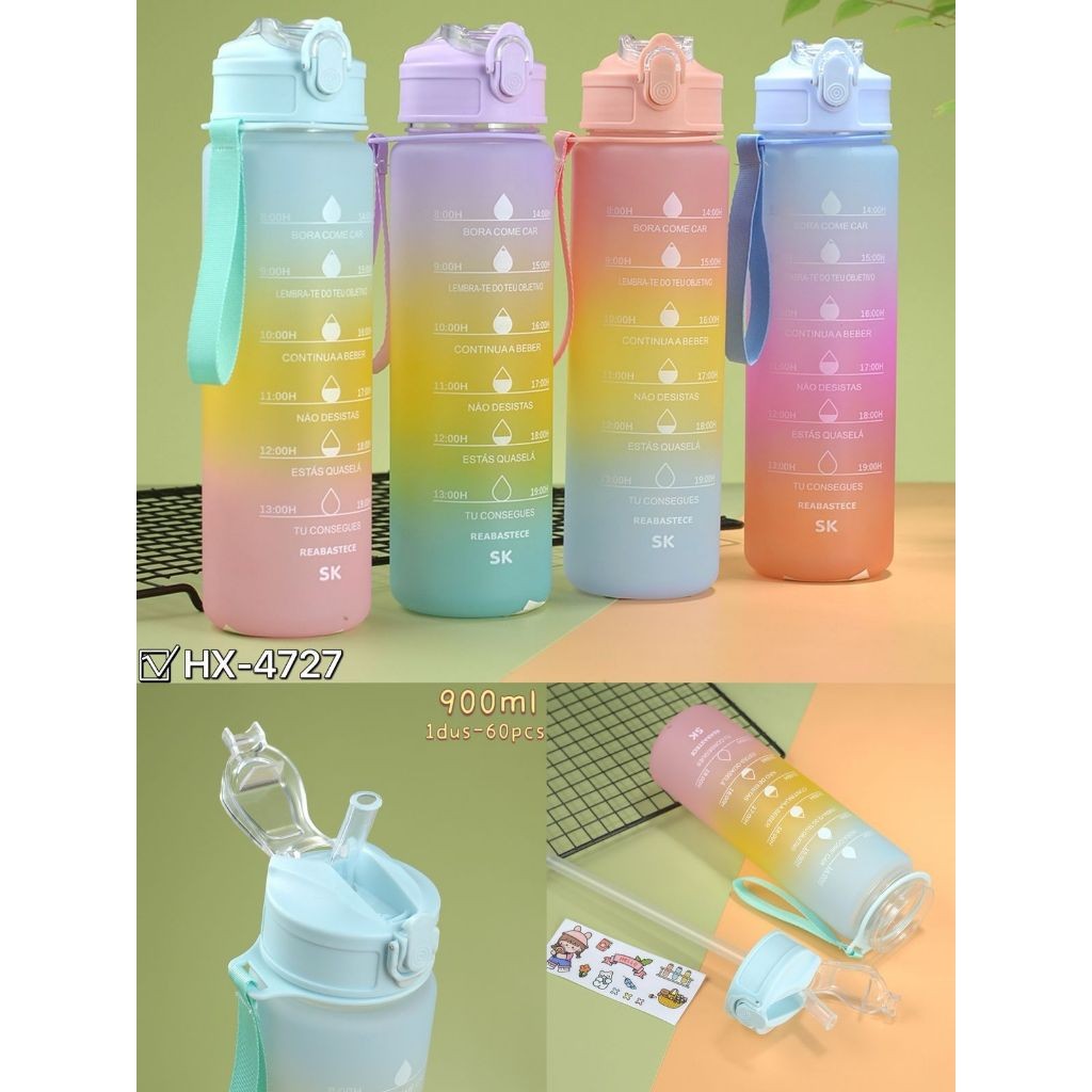 Jual BOTOL MINUM 1 LITER BOTOL MINUM RAINBOW KOREA VIRAL BOTOL MINUM ...