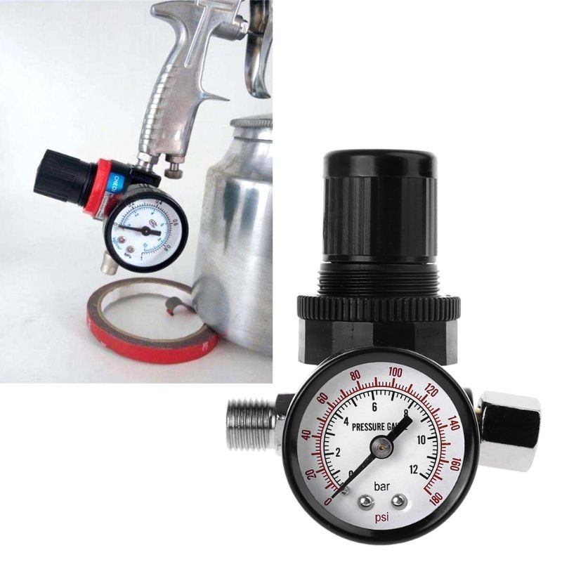 Jual 1/4" Air Pressure Regulator Reducer 12Bar 180 PSI Spray Gun ...