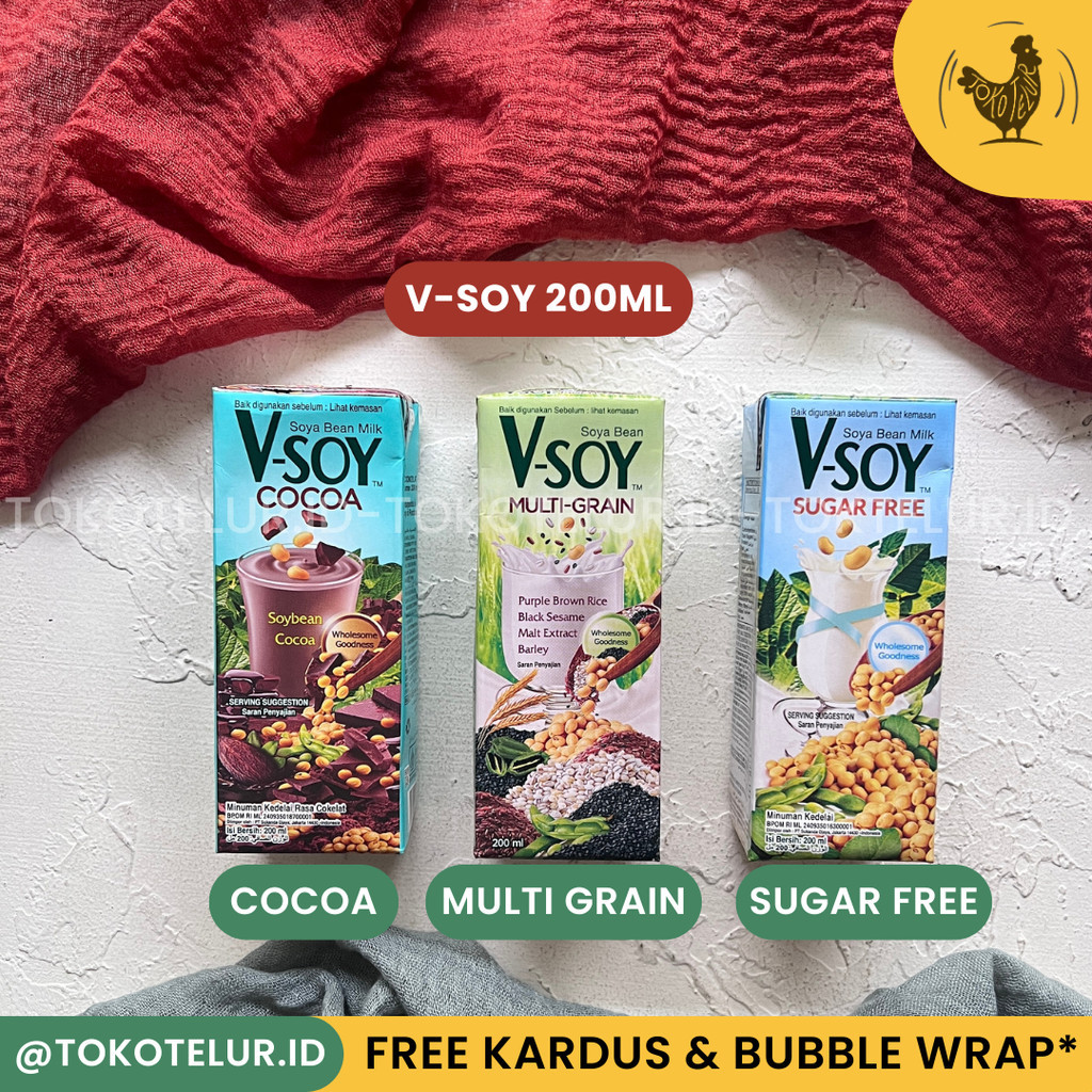 Jual V-Soy - 200ml Susu Kedelai VSOY MULTIGRAIN COCOA SUGARFREE | Susu ...