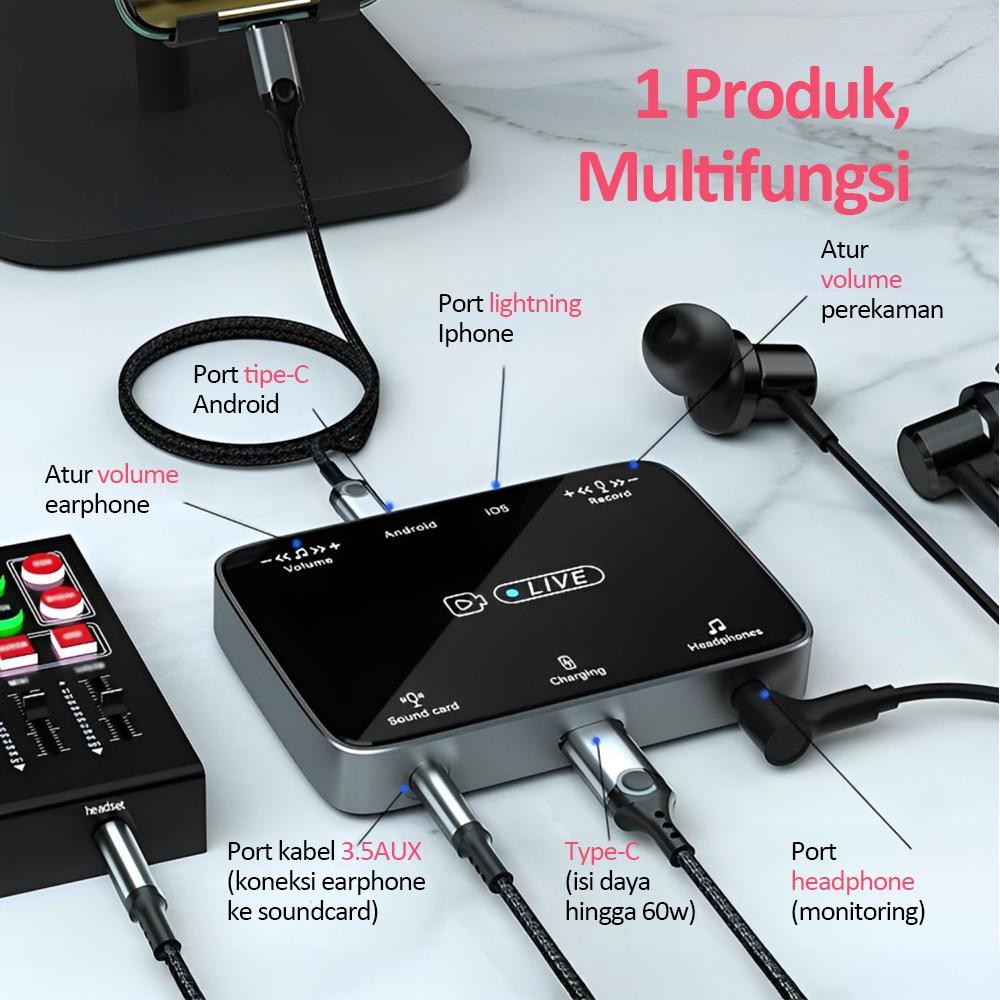 Jual Bonkyo Live Streaming Dock Audio Live Stream Converter 2 in 1 ...