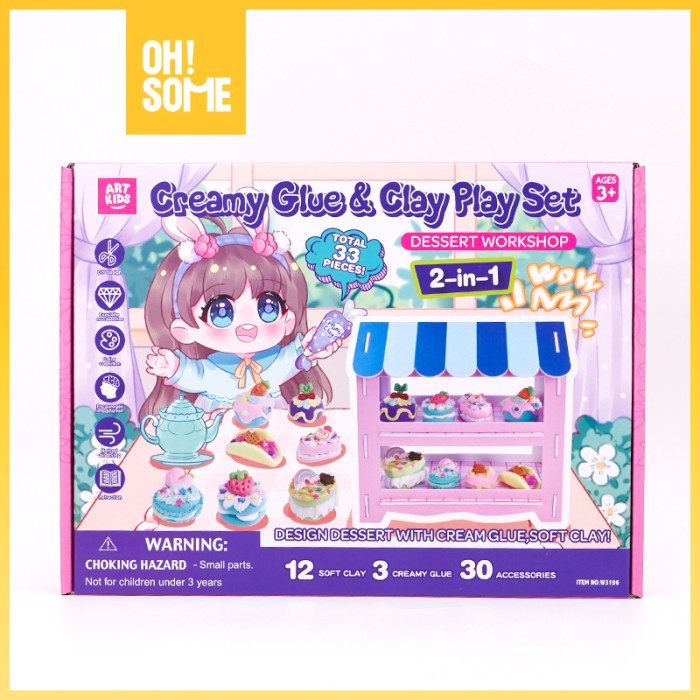 Jual OHSOME Art Kids 2in1 Creamy Clay Set 33 PCS Mainan Kerajinan ...