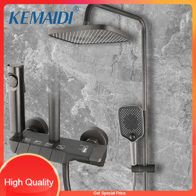 Jual THE BEST KEMAIDI Piano Key Shower Faucet Set Grey Shower System 4 ...