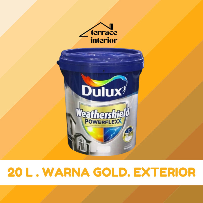 Jual Cat Tembok Dulux Weathershield Powerflex Exterior 20 L Gold Gloss ...