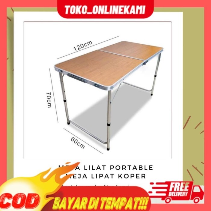 Jual Meja Lipat Koper Hpl Meja Serbaguna Meja Lipat Portable Meja Kaki Bulat | Shopee Indonesia