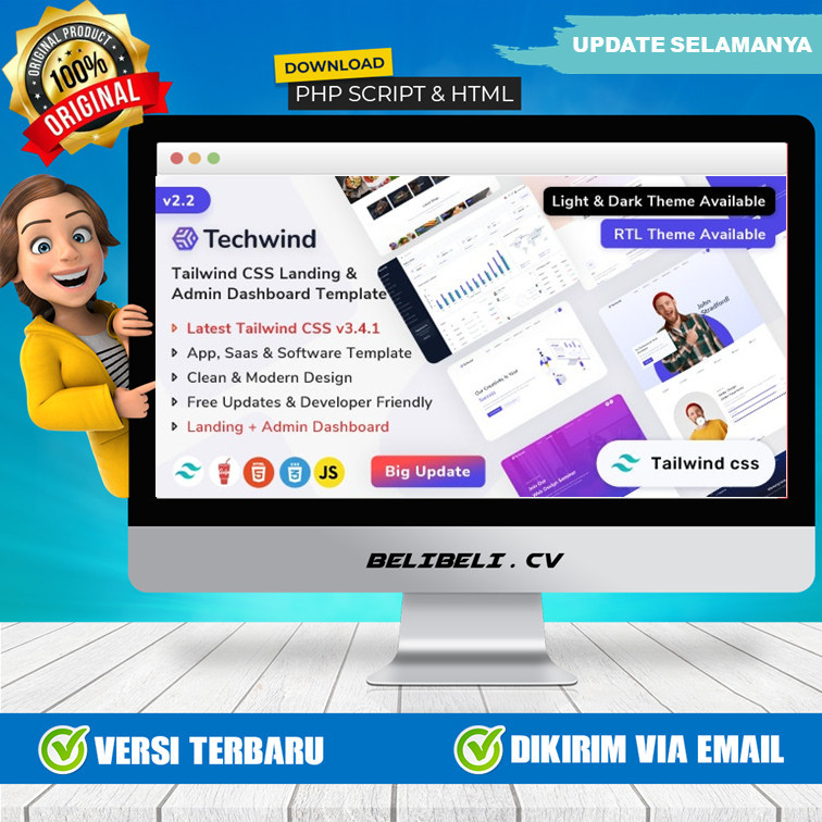 Jual Tailwind Css Techwind Multipurpose App Saas And Software Landing And Admin Dashboard