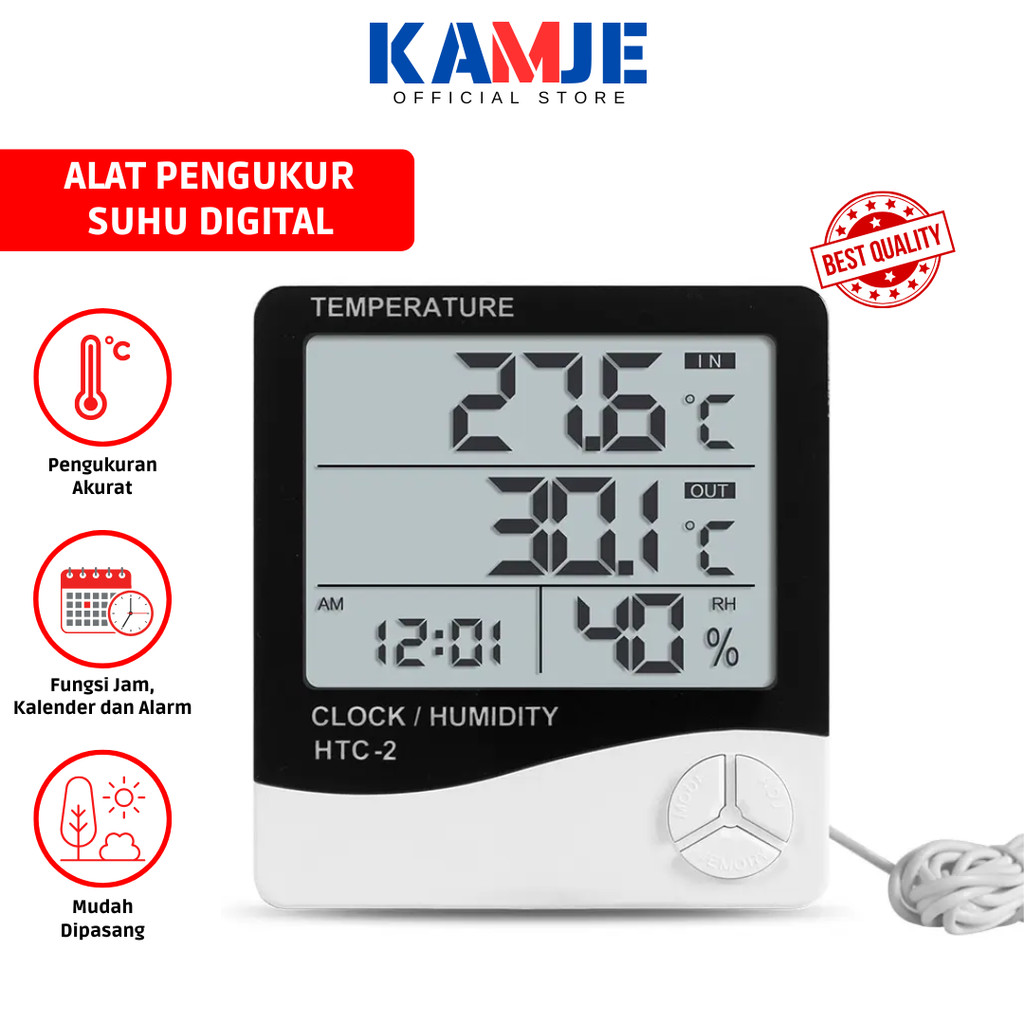 Jual KAMJE Alat Pengukur Suhu Thermometer Hygrometer Digital Higrometer ...