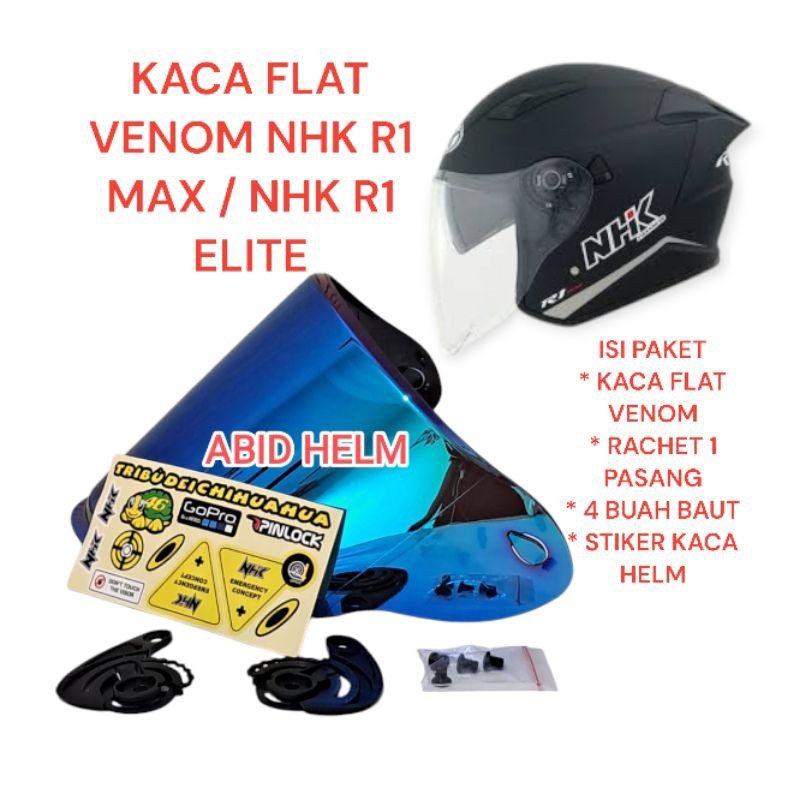 Jual Kaca Helm NHK R1 Max dan R1 Elite dengan Flat Visor Venom - Three ...