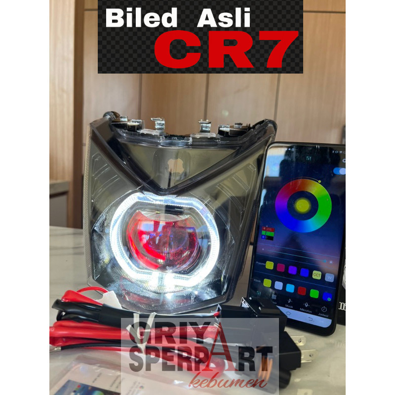 Jual Lampu depan BeAT fi custome biled billed ASLI projector CR7 Devil ...