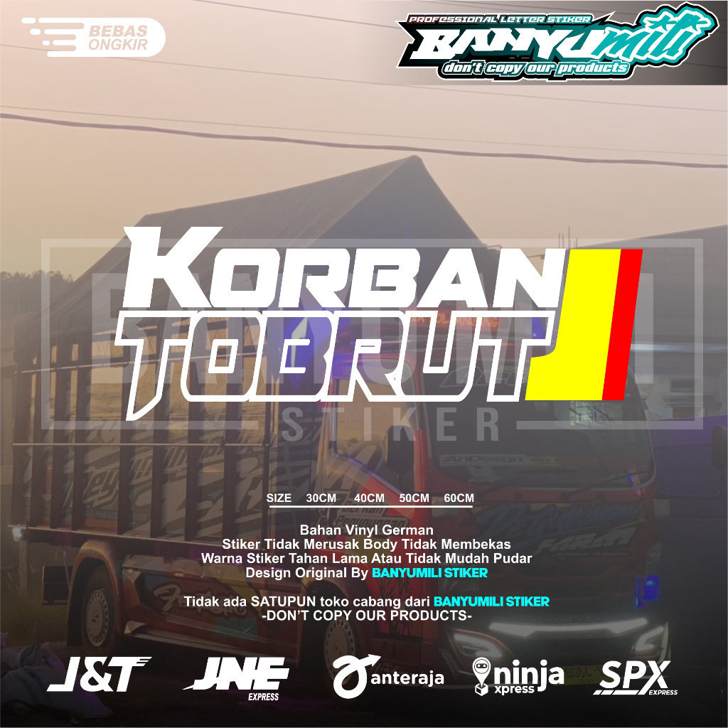 Jual Stiker truk korban tobrut cuting variasi kaca mobil truk pickup ...