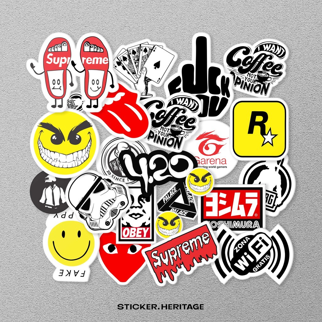 Jual STIKER PACK LOGO BRAND LOGO SUPREME, NASA, stiker pack stiker helm ...