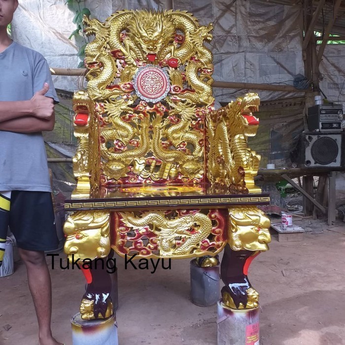Jual Kursi Altar Raja Full Ukir Naga Kayu maoni TK | Shopee Indonesia