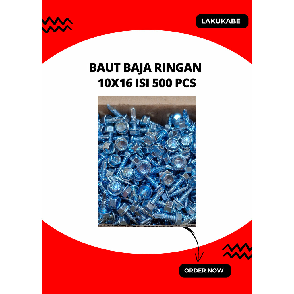 Jual Baut Baja Ringan 10x16 Isi 500 pcs | Shopee Indonesia