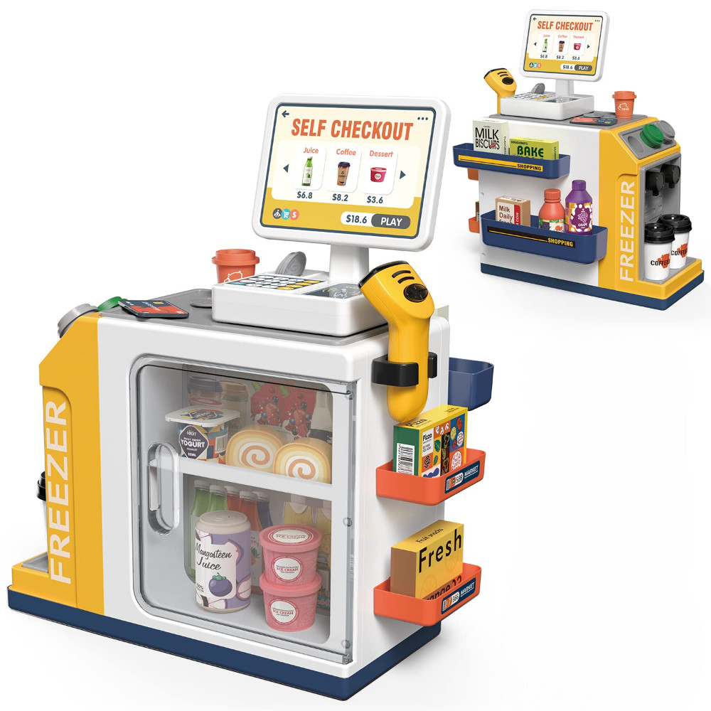 Jual WizKidz Cash Register for Kids Pretend Play Store with Scanner ...