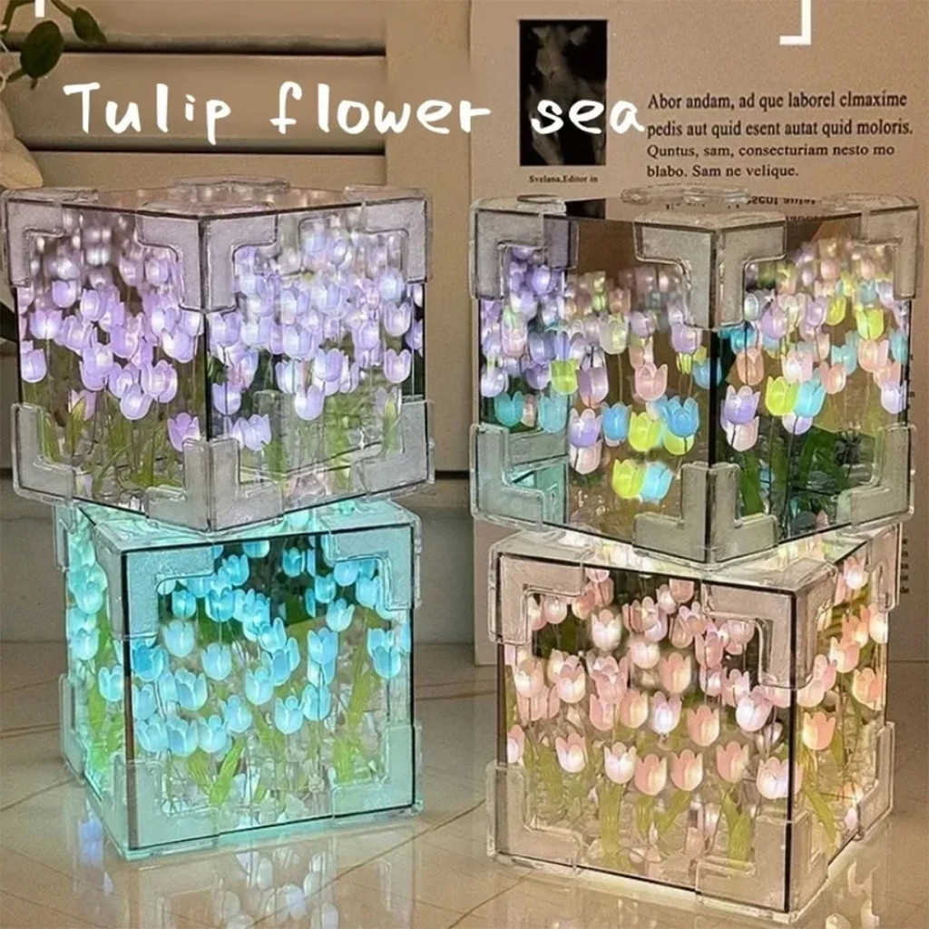 Jual Tulip Sea Lamp Box DIY Kit 20 Bunga | Lampu Malam LED Bunga Tulip ...